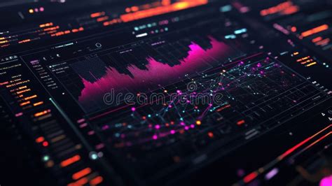 Futuristic Manufacturing Software Showing Charts And Data Analysis Stock Image Image Of