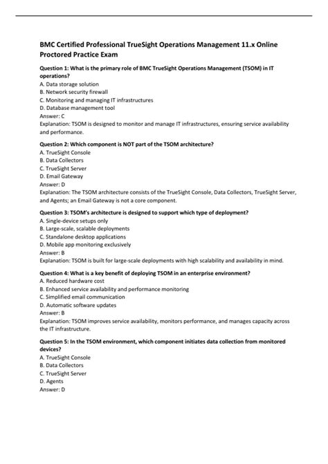Bmc Certified Professional Truesight Operations Management 11x Online