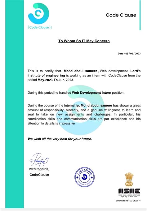 Mohammed Abdul Sameer On Linkedin Internship Webdevelopment Projects