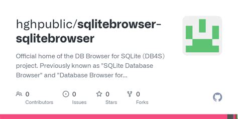Github Hghpublicsqlitebrowser Sqlitebrowser Official Home Of The Db Browser For Sqlite Db4s