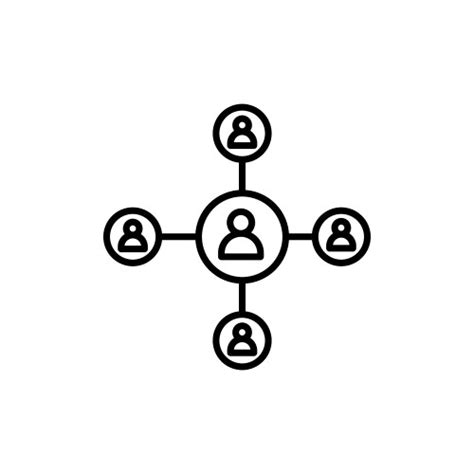 Chart Network Icon Set Social Media Connect Vector Image