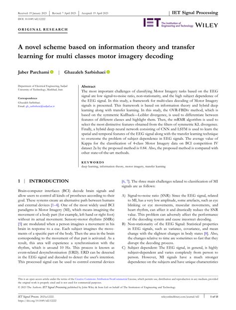 Pdf A Novel Scheme Based On Information Theory And Transfer Learning