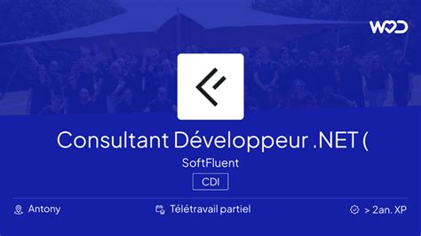 Consultant Développeur Net Cdi Hybride Antony Hf Softfluent Emploi It