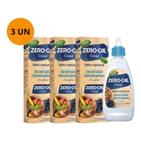 Kit 3 Adoçante Zero Cal Eritritol 65 Ml Shopee Brasil