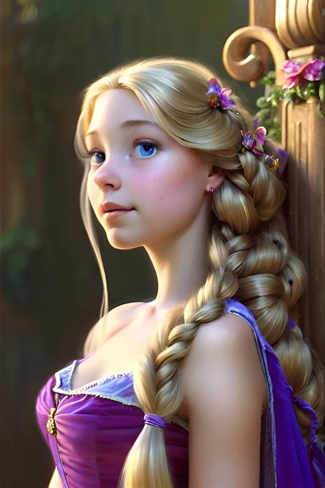 Magical And Realistic Rapunzel Portraits 4 Ai Generated Digital