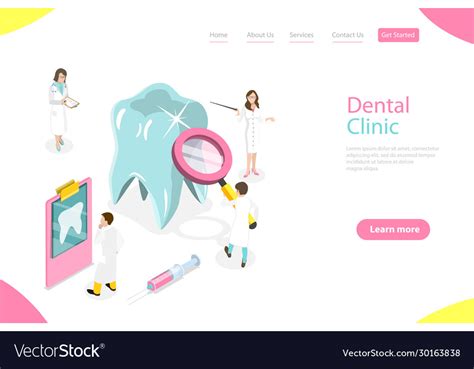 Isometric Flat Landing Page Template Royalty Free Vector