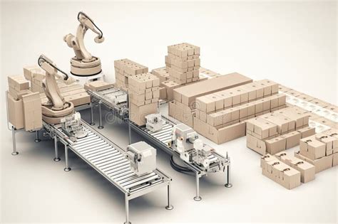 Packaging And Sorting Robot With Multiple Arms Each One Grabbing And