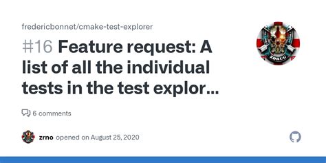 Feature Request A List Of All The Individual Tests In The Test