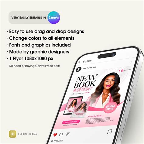 Book Launch Flyer Book Release Template Canva Ebook Launch Flyer Pink