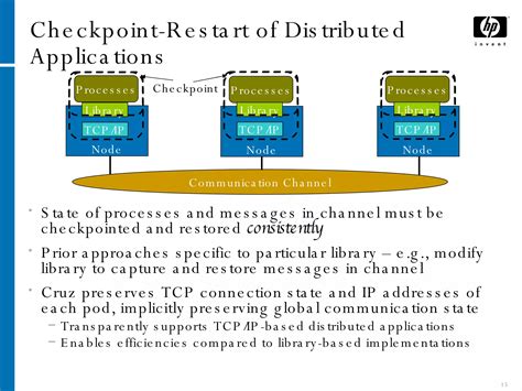 Cruz Application Transparent Distributed Checkpoint Restart On Standard Operating Systems PPT