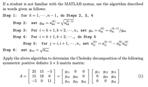 Solved 8 15 Marks] The Cholesky Decomposition For A