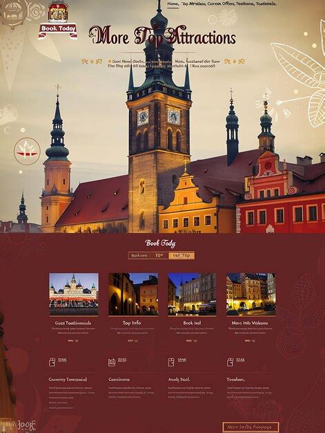 Krakow Tour With Reveal On Scroll Effect Historical Deep Red Travel