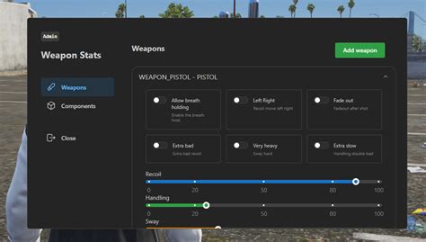 ESX QB OX Weapon Stats Realistic Stats For Weapons Sway Recoil Handling More Options