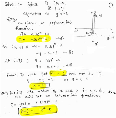 [solved] Find An Exponential Function With A Horizontal Asymptote Y