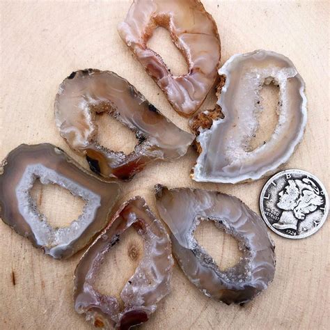 Oco Geode Slices 6 Pieces Crystal Geodes Etsy
