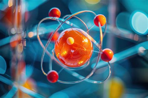 Abstract 3d Atom Model In Vibrant Colors Stock Illustration Illustration Of Design Background