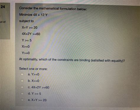 solved 24 ut of consider the mathematical formulation below