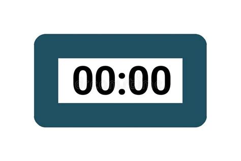 Digital Countdown Timer Display Showing Midnight Or Start Time With Minimalist Design Stock