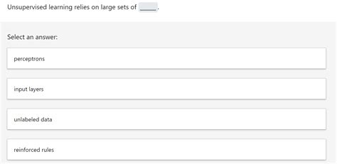 Solved Unsupervised Learning Relies On Large Sets Of Select
