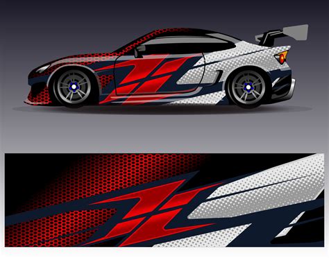 Car Wrap Design Vector Graphic Abstract Stripe Racing Background Kit