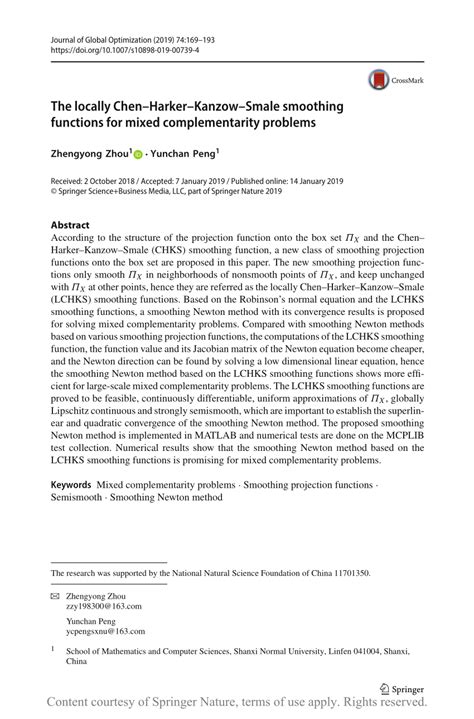 the locally chen harker kanzow smale smoothing functions for mixed complementarity problems