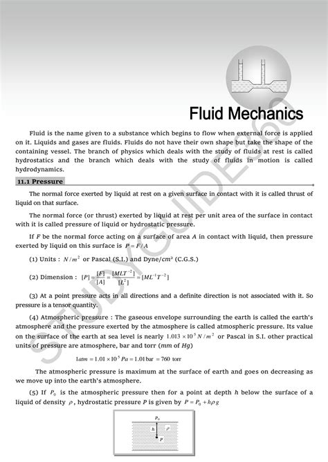 SOLUTION Iit Jee Physics Notes For Fluid Mechanics Studypool