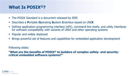 The Benefits Of POSIX PPTX