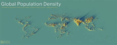 3d Mapping The Global Population Density Vivid Maps