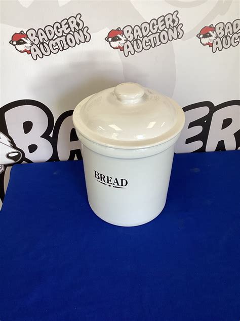White Ceramic Bread Bin Badgers Auctions