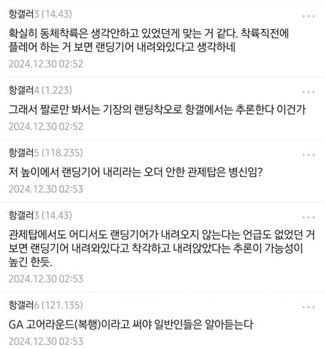 항공기 정면 영상 보고 항공기갤에서 나온 이야기