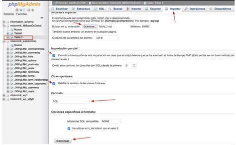 Cómo importar bases de datos desde phpMyAdmin Soluciones NEUBOX