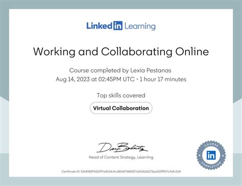 Lexia Pestanas On Linkedin Certificate Of Completion