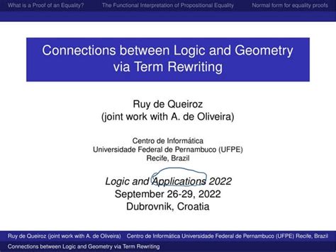 Connections Between Logic And Geometry Via Term Rewriting Ppt