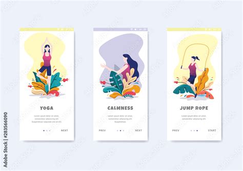 Set Onboarding Screens User Interface Kit Template Stock Vector Adobe Stock