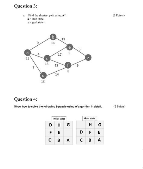 Solved A Find The Shortest Path Using A A Start State
