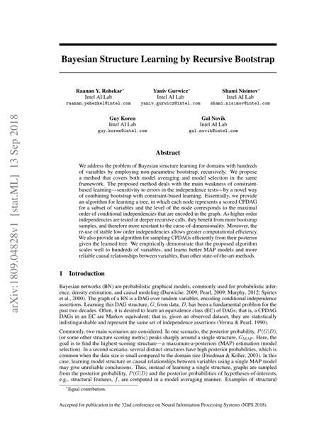 pdf bayesian structure learning by recursive bootstrap