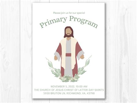 Lds Primary Program Invitation Template Lds Primary Invitation Lds