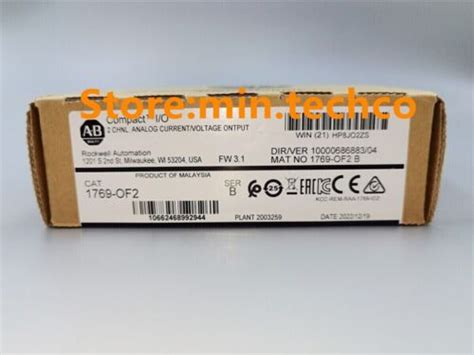 New Allen Bradley 1769 Of2 Series B Compact I O Analog Output Module Ab 1769 Of2 Spw Industrial
