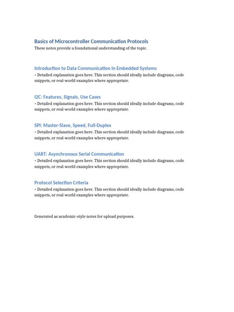 Basics Of Microcontroller Communication Protocols Pdf