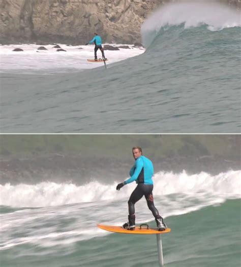 공중부양 스케이트보드가 현실로 수중부양해 타는 하이드로포일
