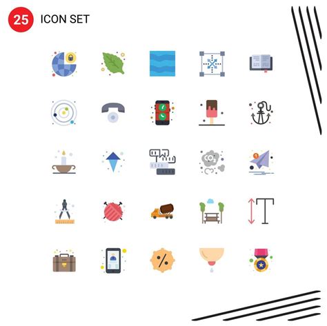 25 Thematic Vector Flat Colors And Editable Symbols Of Book Programing River Development Coding