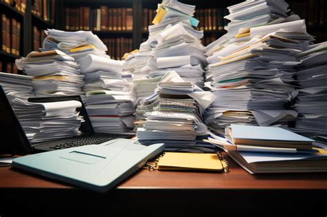 桌子上堆满了各种纸张文件高清图片下载 正版图片600519617 摄图网