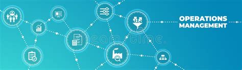 Operations Management Vector Illustration Blue Concept Stock Vector Illustration Of Line