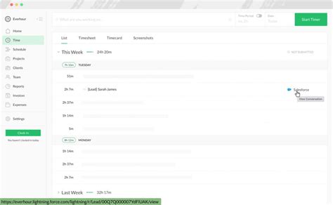Salesforce Time Tracking By Everhour Try For Free