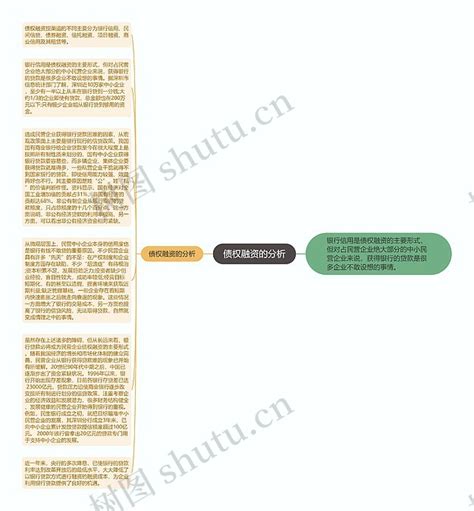 债权融资的分析思维导图编号p7155483 Treemind树图