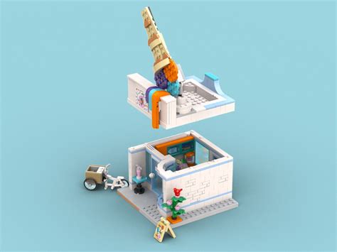 Lego Moc Ice Cream Shop Modular By Xenlc Rebrickable Build With Lego