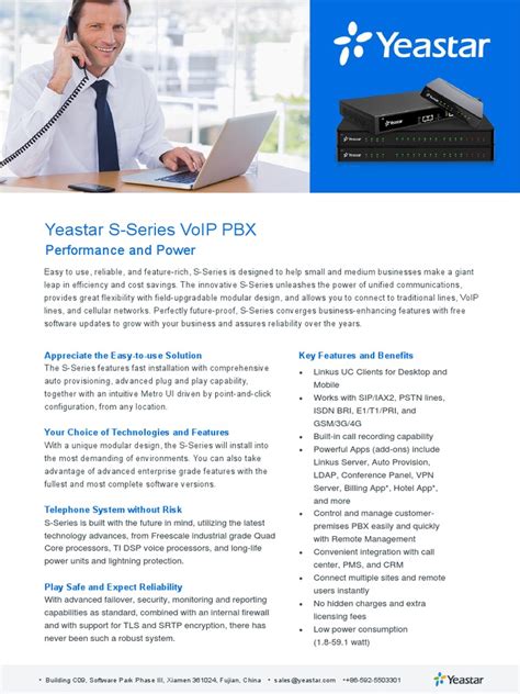 Yeastar S Series Voip Pbx Datasheet En Pdf Voice Over Ip Session Initiation Protocol