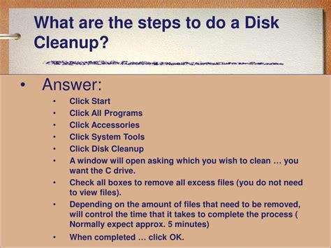 Ppt Laptop Maintenance Disk Cleanup On A Pc Powerpoint Presentation Free Download Id 6953259