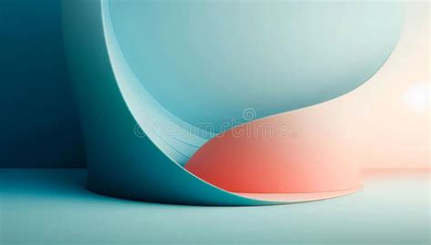 Abstract Architectural Space Render With Elegant Curves And Soft Light Stock Illustration