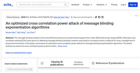 An Optimized Cross Correlation Power Attack Of Message Blinding